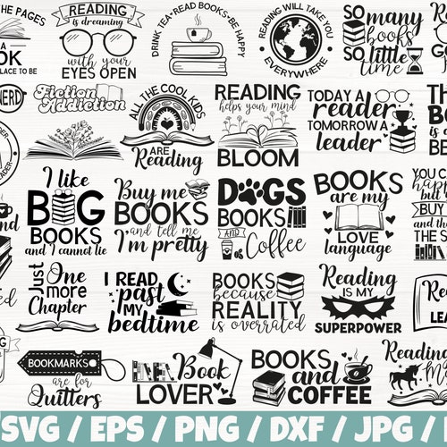 Open Book Svg Reading Svg Book Clipart Back to School - Etsy