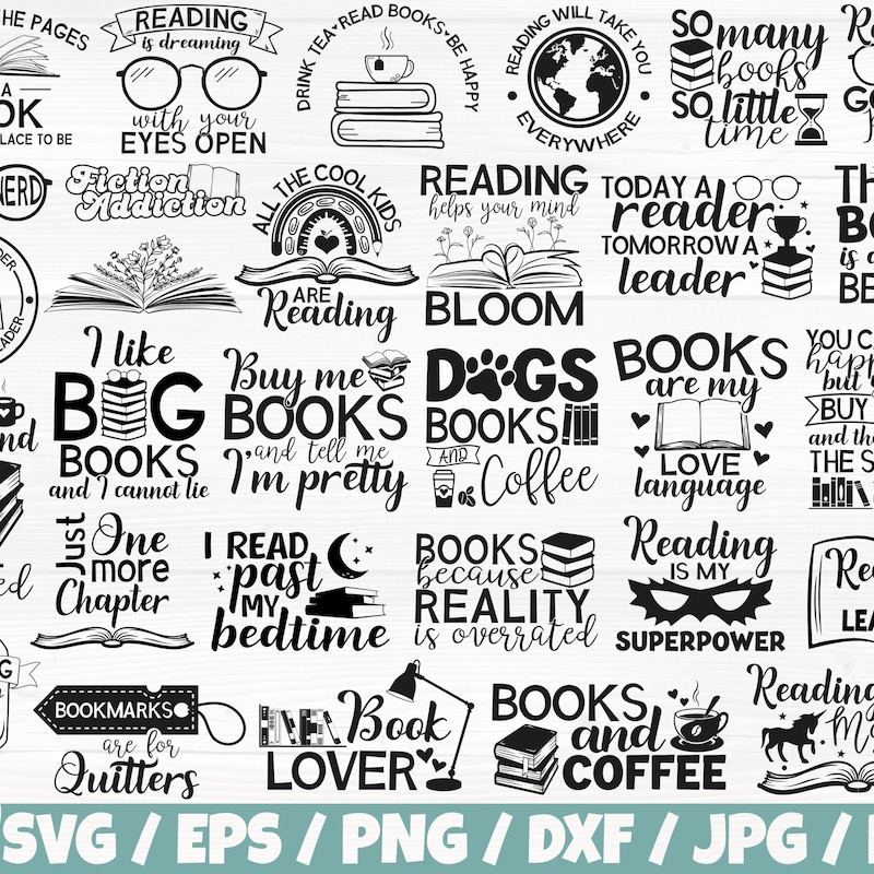 Reading Svg - Etsy