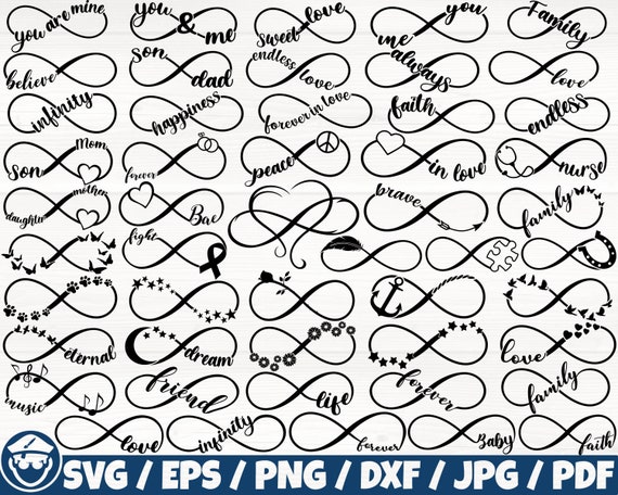 Infinity X50 BUNDLE Svg/eps/png/dxf/jpg/pdf Infinity Quote - Etsy