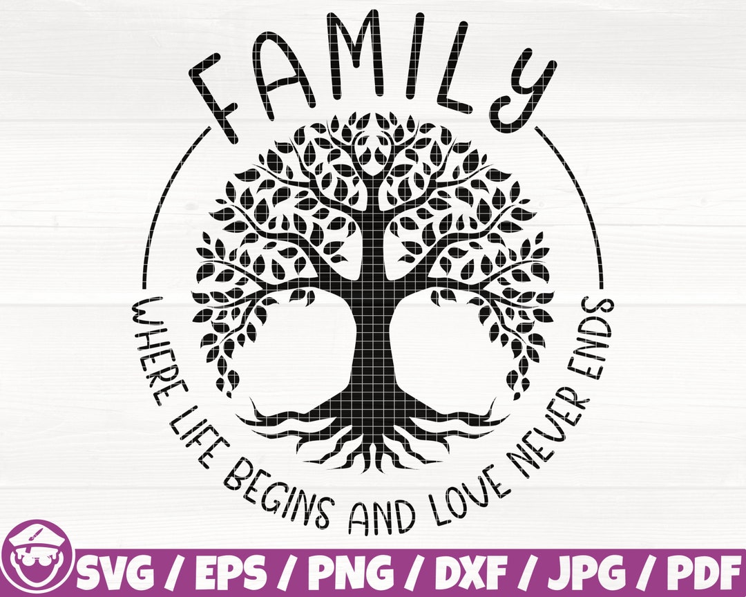 Family Where Life Begins and Love Never Ends Svg/eps/png/dxf/jpg/pdf ...