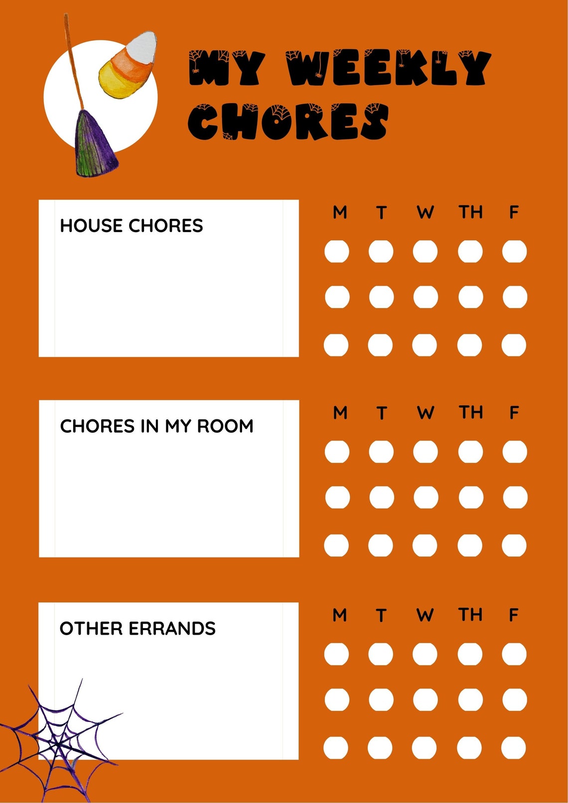 Printable Halloween Chore Chart - Efficient Digital Download - Fun ...