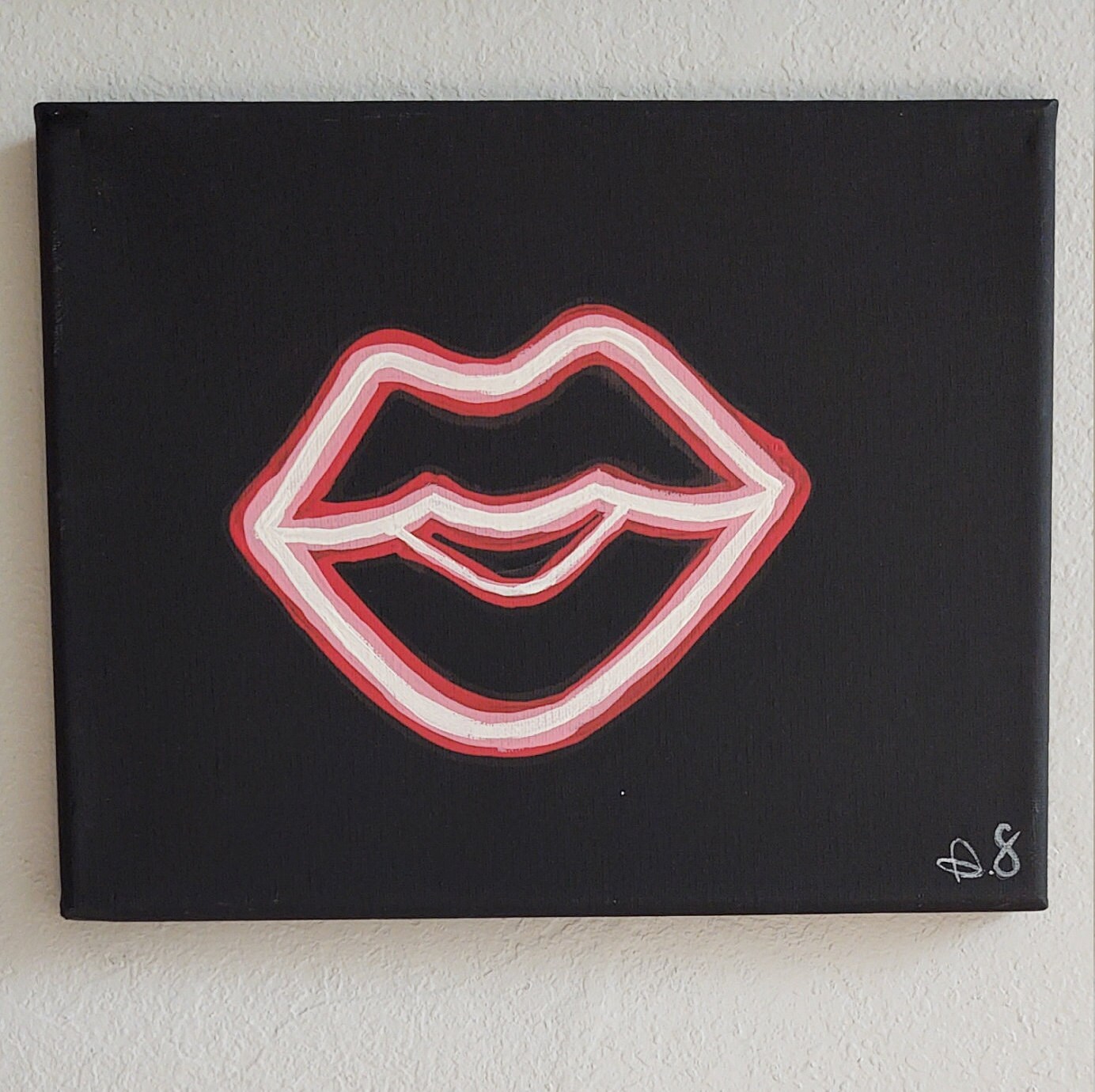 Neon Lips Painting - Etsy