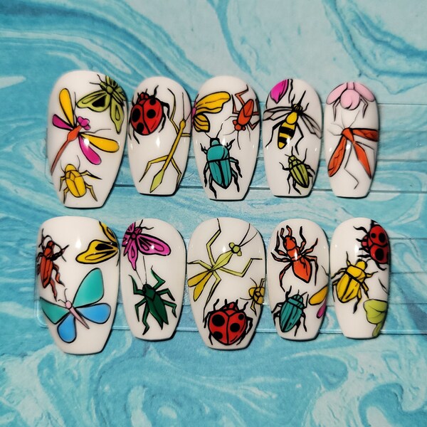 Handpainted Nails - Etsy