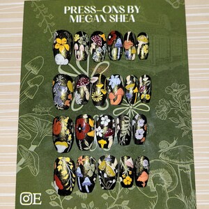 Mystic Forest Foliage Cottagecore Hand-painted Press-on Nails - Etsy