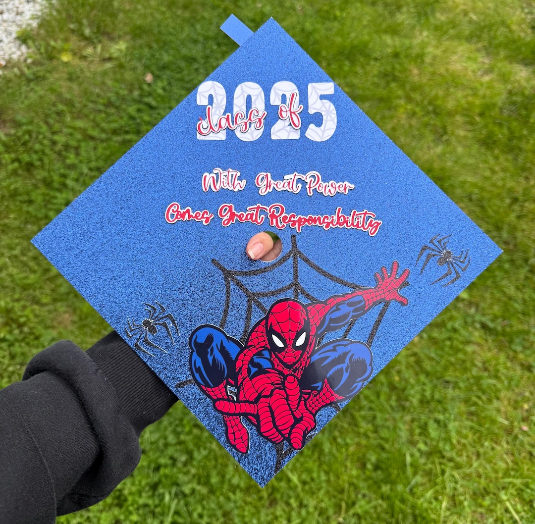 Spiderman Grad Cap Topper Personalized Class 2026. - Etsy