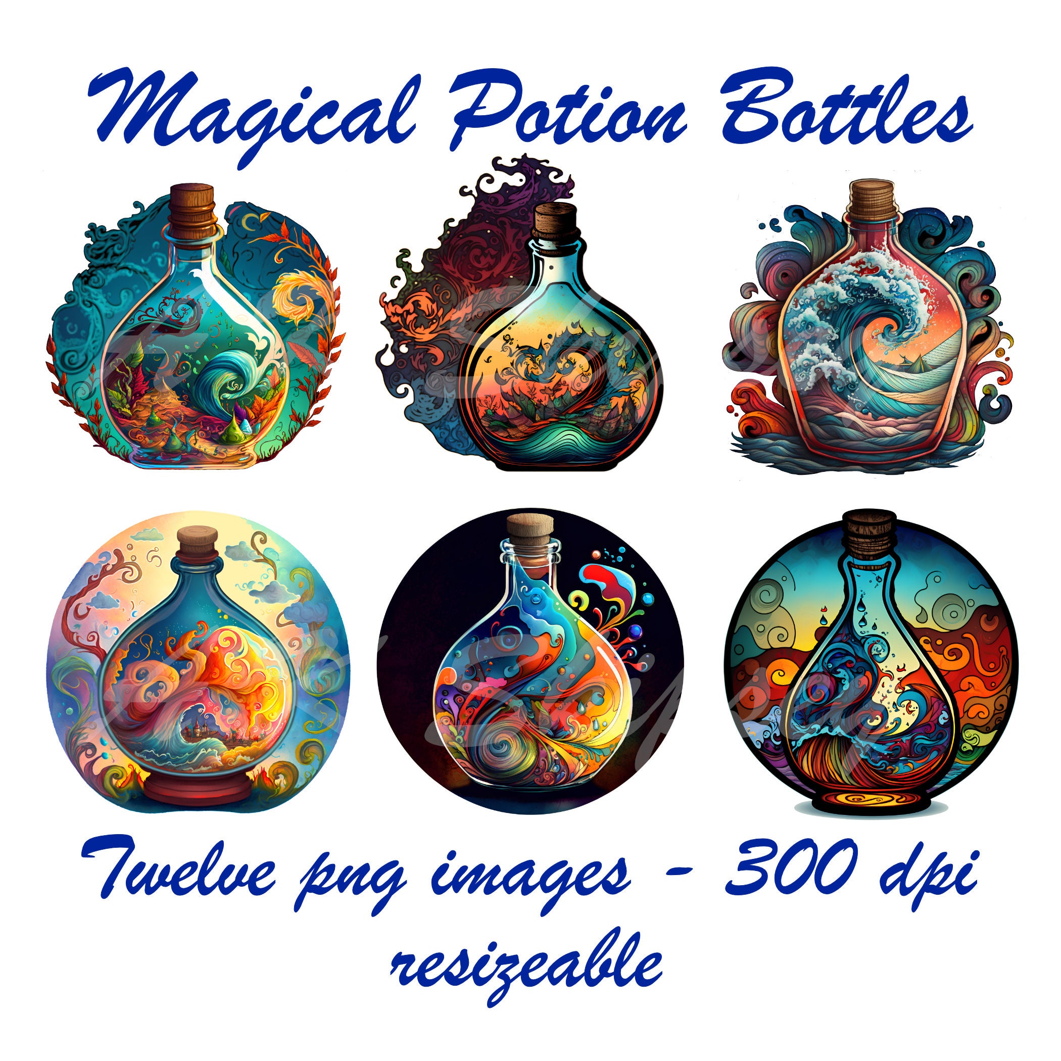 Magic Potion Bottles Png Potion Bottles for Stickers Potion - Etsy