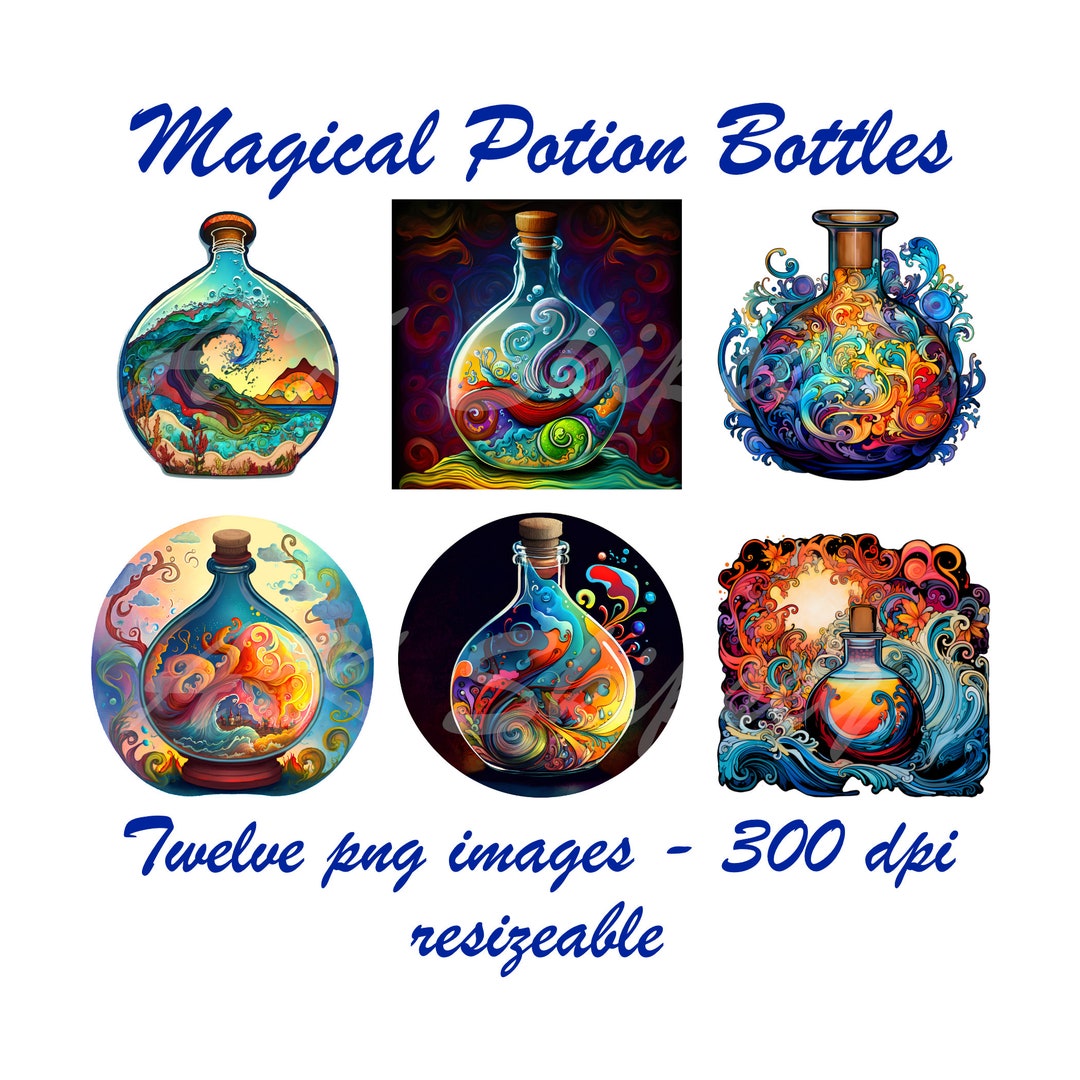 Magic Potion Bottles Png, Potion Bottles for Stickers, Potion Bottles ...
