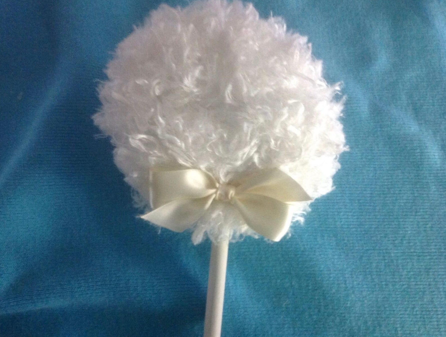 Lollipop Powder Puff for Body Powder, Ivory Shaggy Puff With Handle and ... Lollipop Powder Puff for Body Powder, Ivory Shaggy Puff With Handle and ...