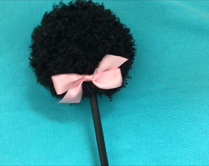 Black Lollipop Body Powder Puff, Shaggy Dusting Powder Puff With Handle ... Black Lollipop Body Powder Puff, Shaggy Dusting Powder Puff With Handle ...