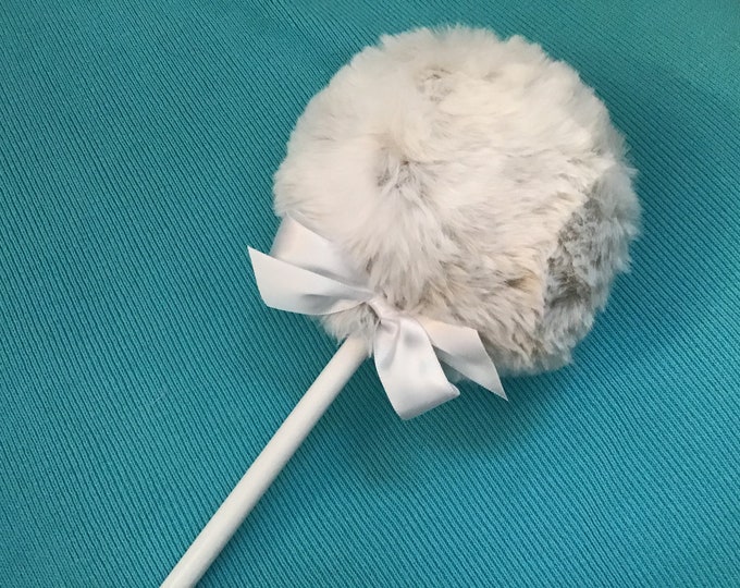 Plush Grey/white Lollipop Body Powder Puff, Dusting Powder Puff With ...