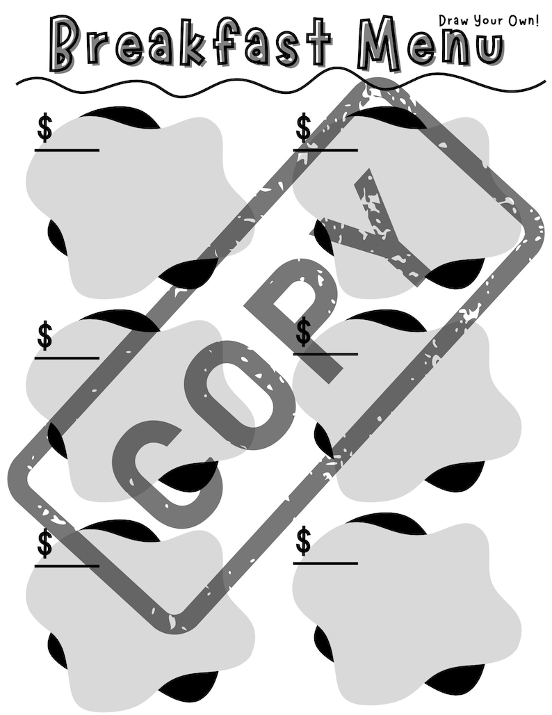 Dramatic Play Printables Pack, Restaurant Printables for Dramatic Play ...