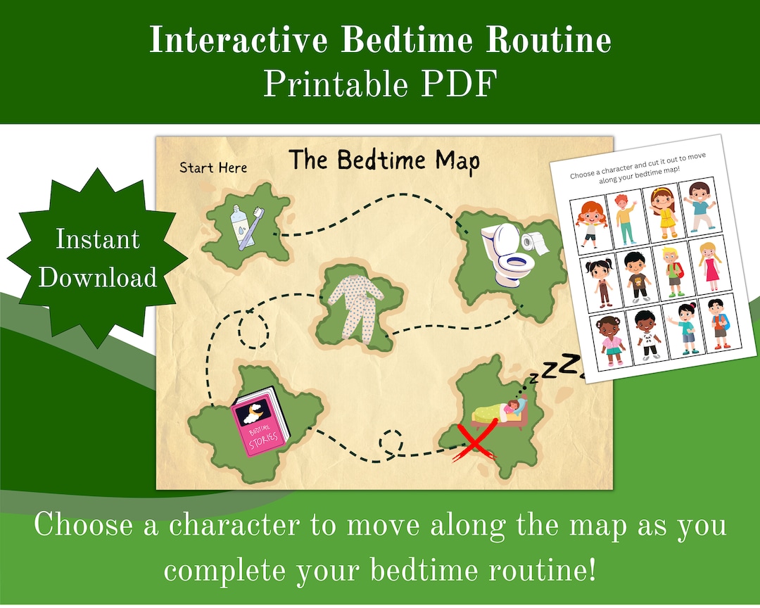 Bedtime Routine Printable, Interactive Bedtime Routine, Bedtime Routine ...