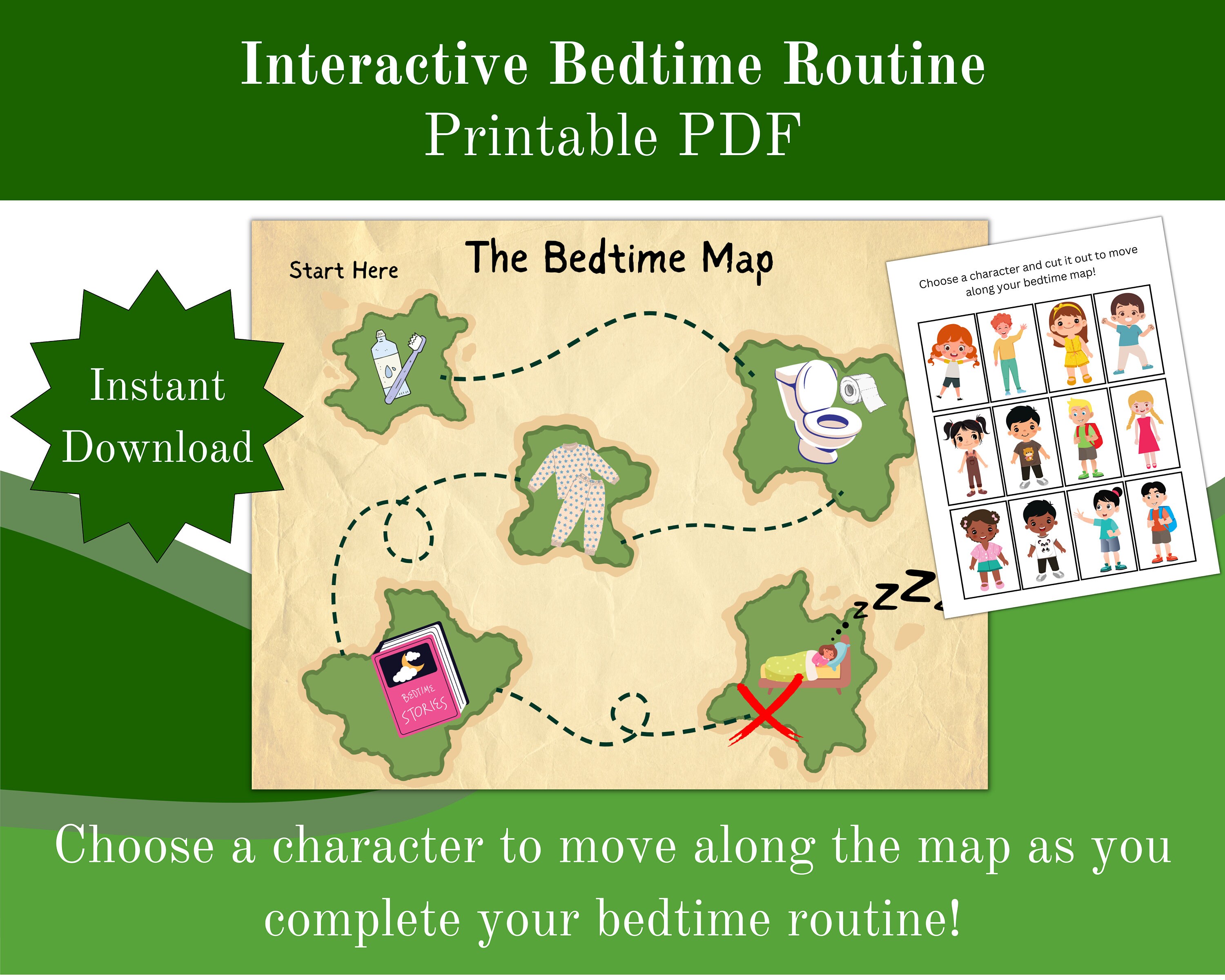 Bedtime Routine Printable, Interactive Bedtime Routine, Bedtime Routine ...