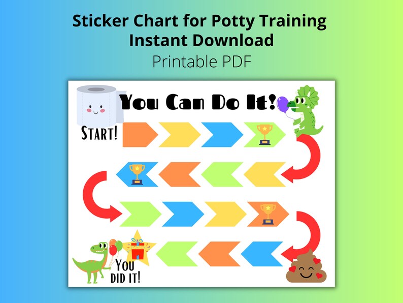 Reward Chart for Potty Training, Sticker Chart, Potty Training Chart ...