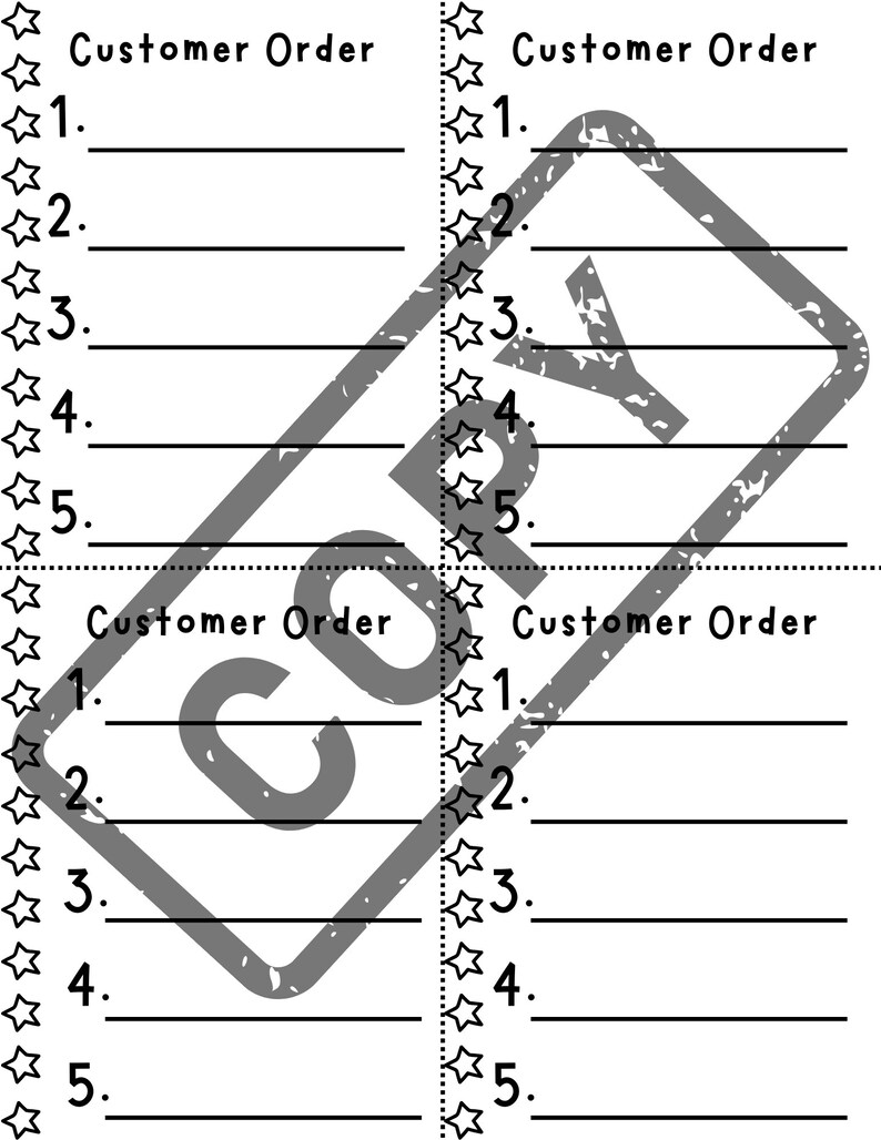 Dramatic Play Printables Pack Restaurant Printables For Dramatic Play
