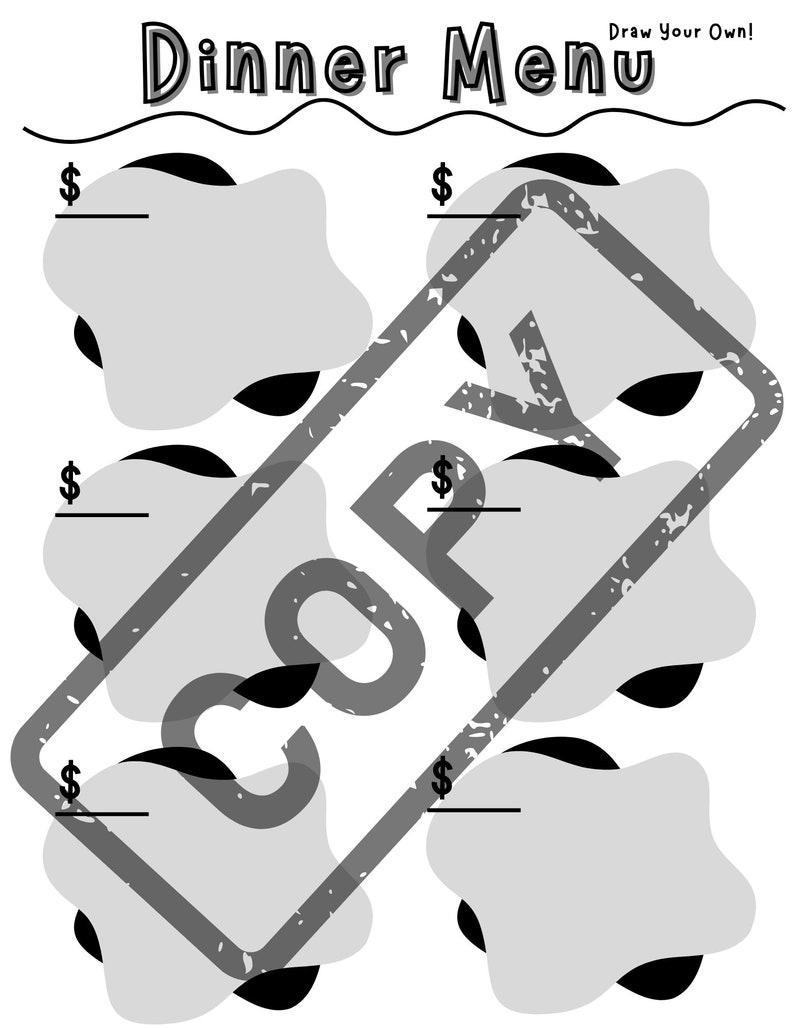 Dramatic Play Printables Pack Restaurant Printables For Dramatic Play