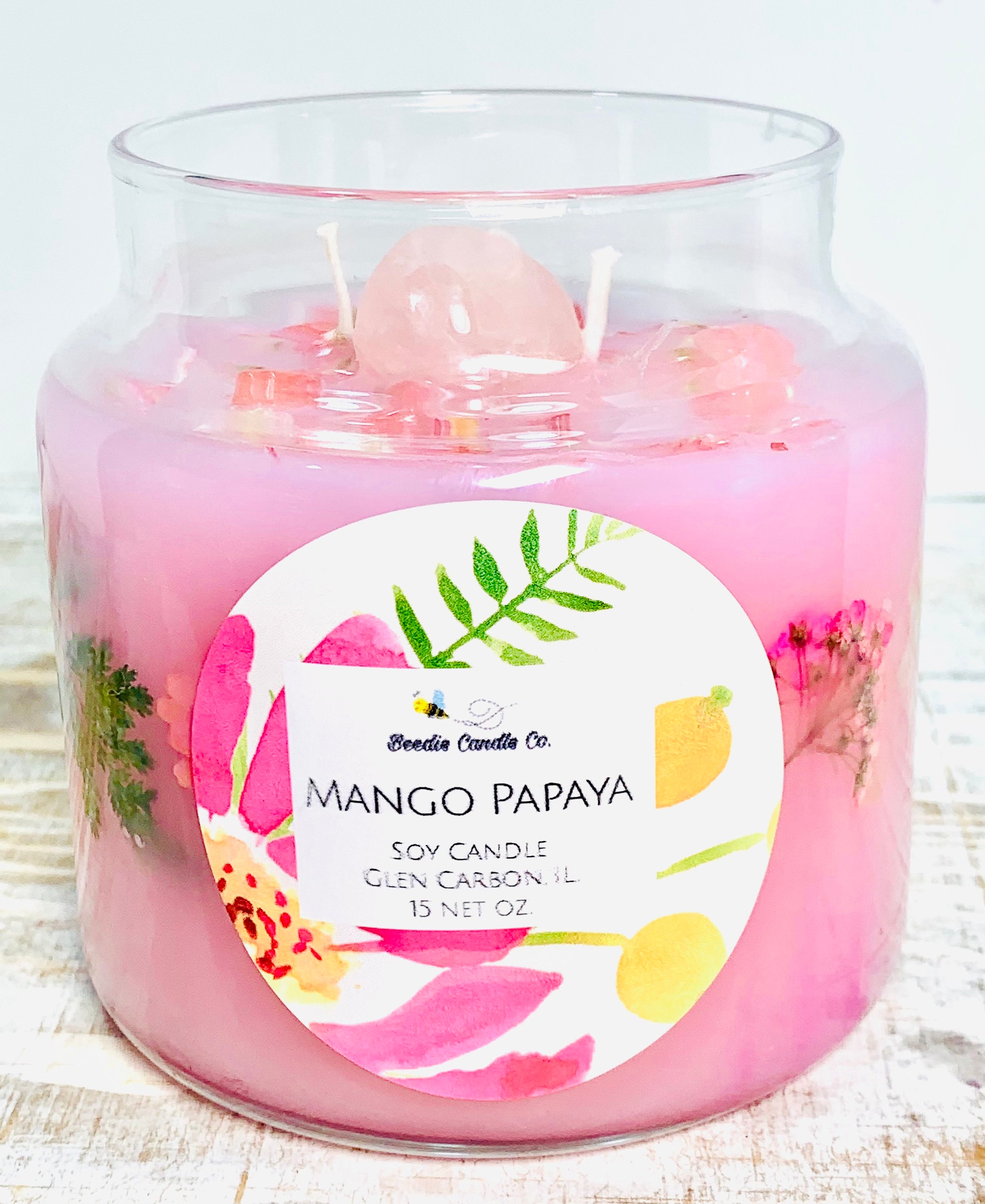 Pink Flower Candle With Two Wicks/custom Candle/candle With - Etsy