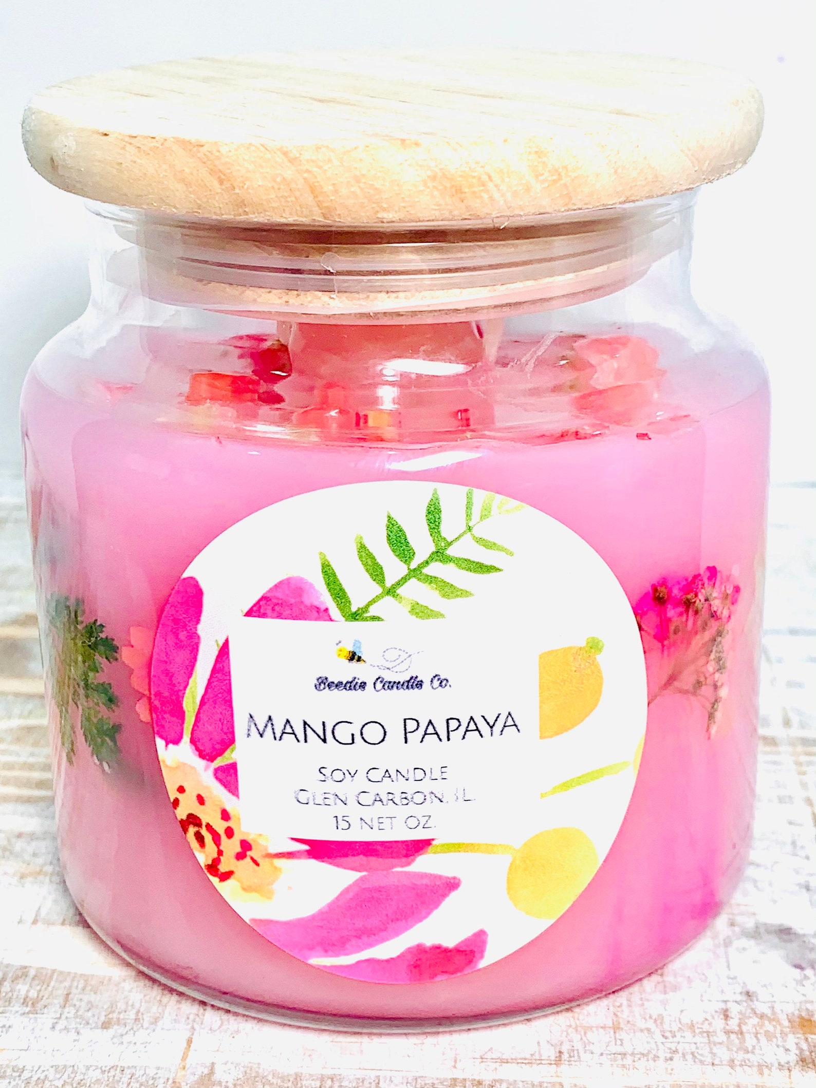 Pink Flower Candle With Two Wicks/custom Candle/candle With | Etsy