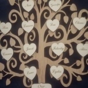 Family Tree With Laser Cut Names - Etsy Canada
