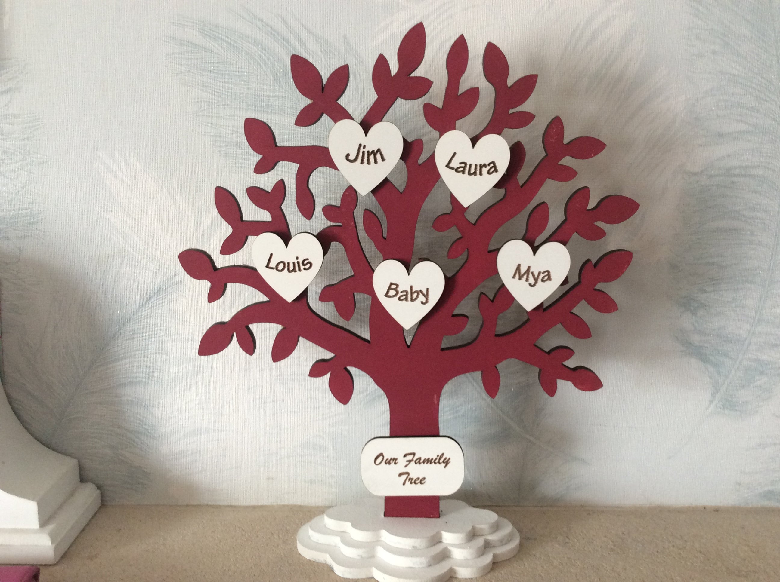Family Tree With Laser Cut Names - Etsy UK