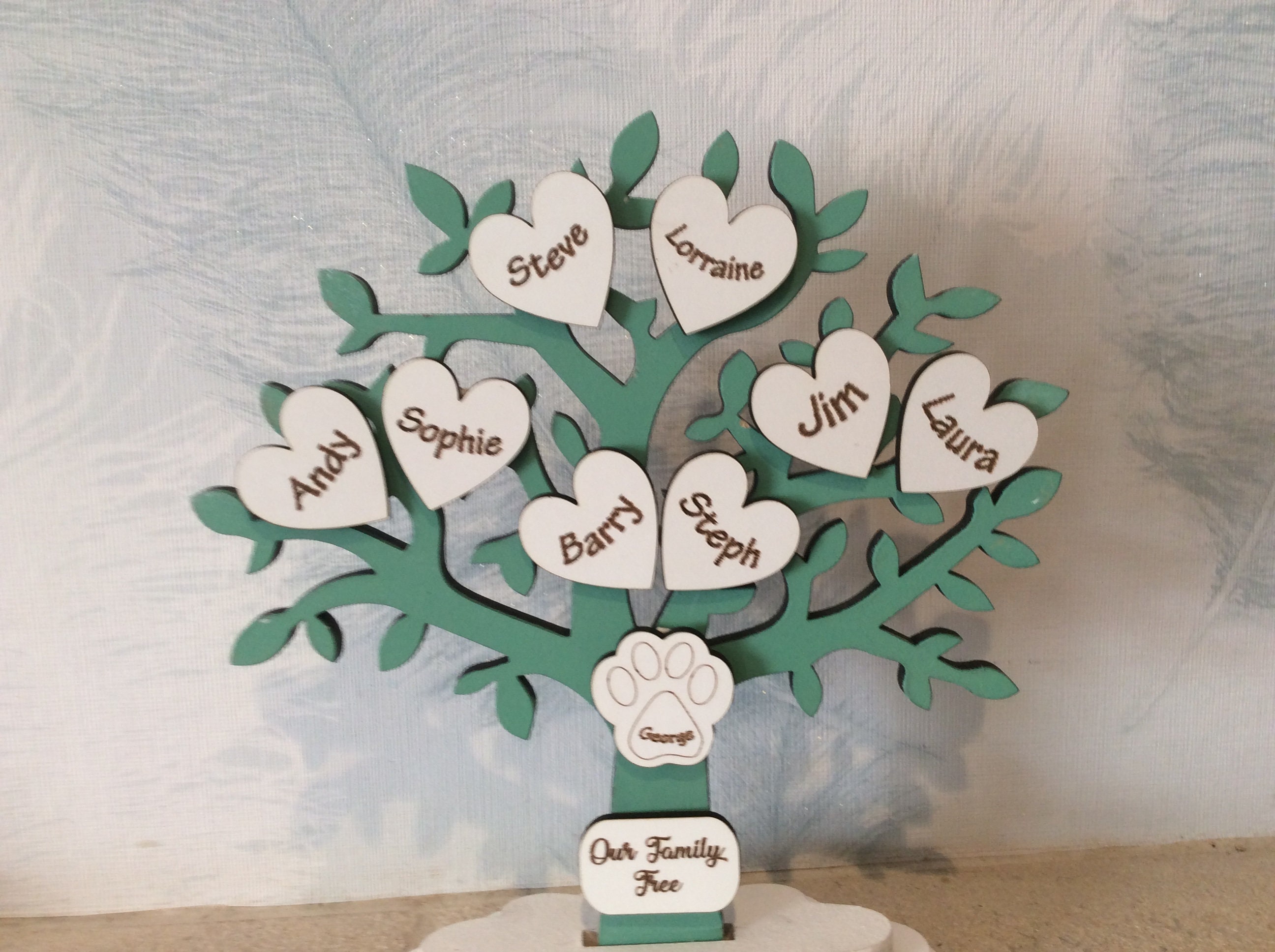 Family Tree With Laser Cut Names - Etsy UK