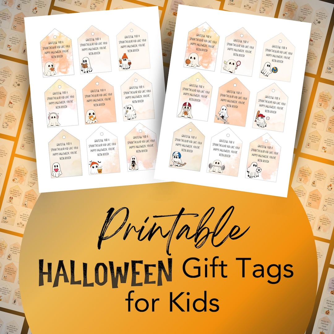 Halloween Gift Tags for Kids, Printable Lunchbox Notes (digital ...
