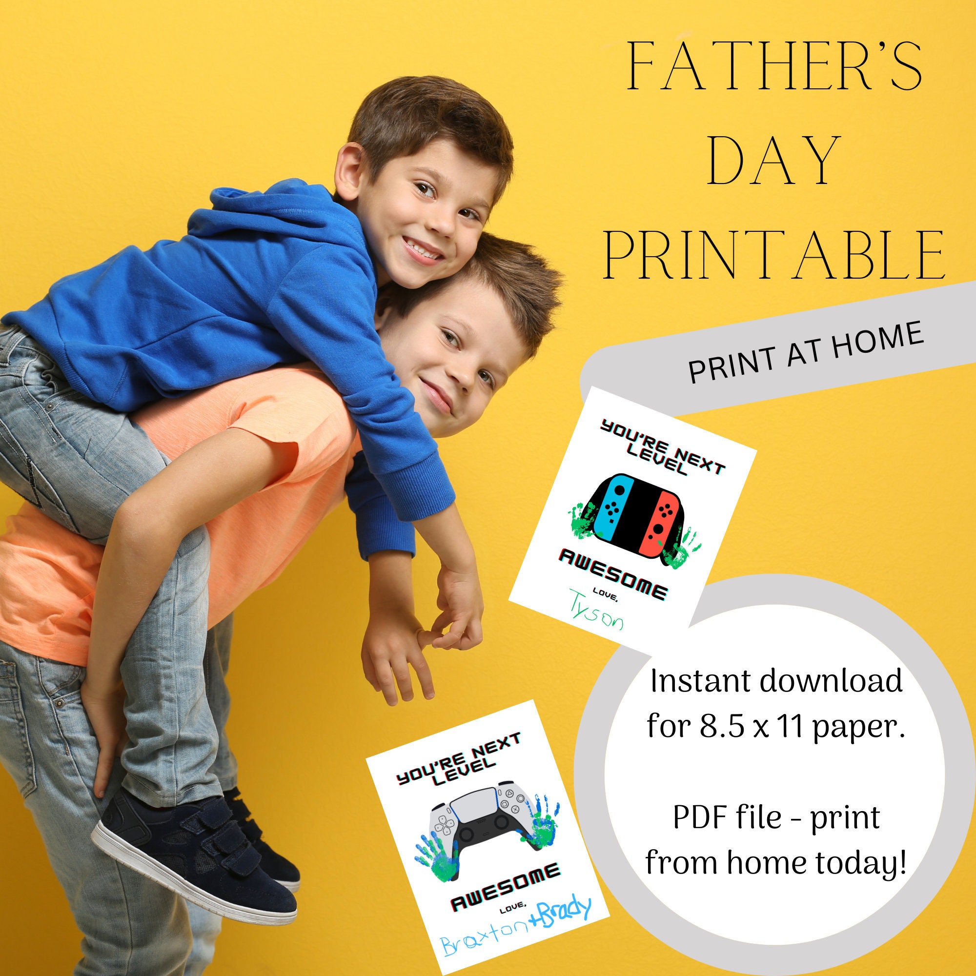 Hand Print Father's Day Card Handprint Printable Teacher Resource ...