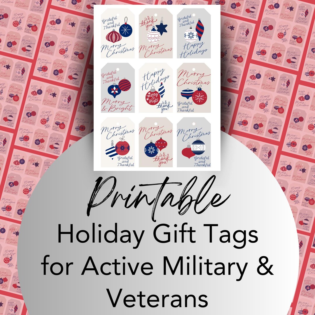Veteran Christmas Appreciation Gift Tag Veterans Day Printable ...