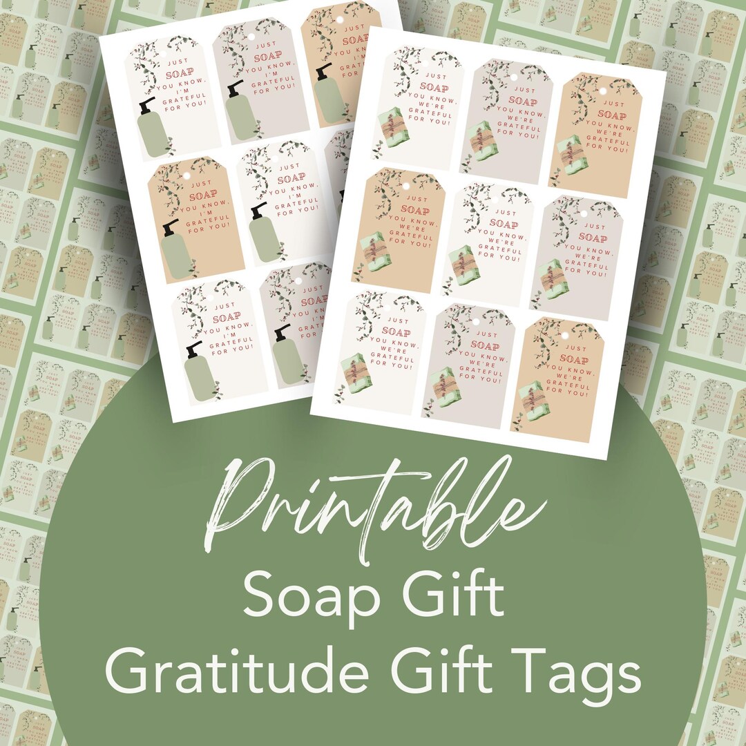 Soap Gift Tag Bundle, Digital Print at Home Gift Tag for Soap Holiday ...