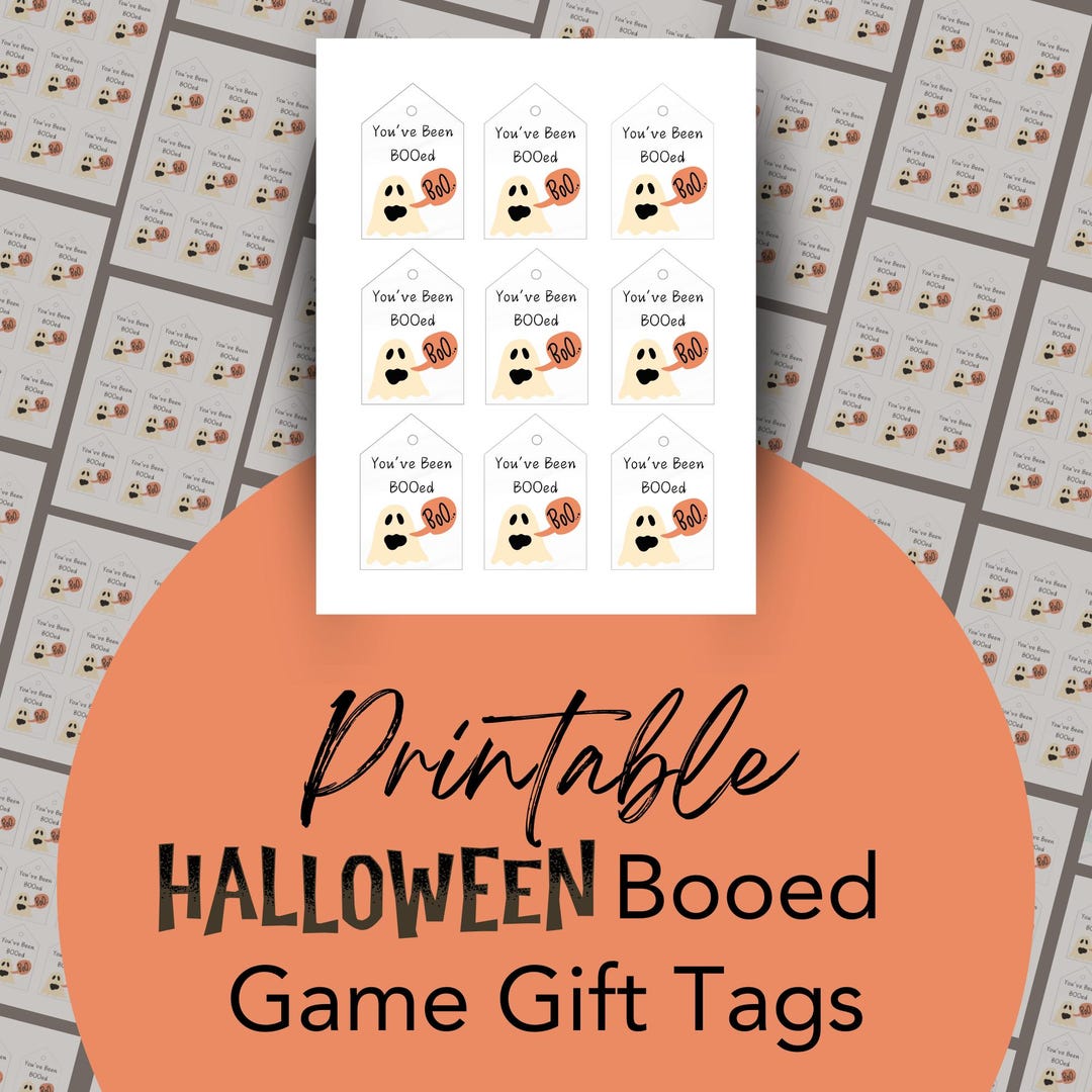 Printable Halloween Booed Game Gift Tags (digital Download) - Etsy