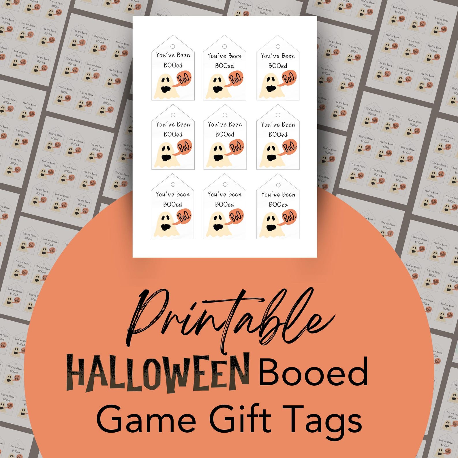 Booed Game Halloween Gift Tags Printable Halloween Tags Instant Digital ...