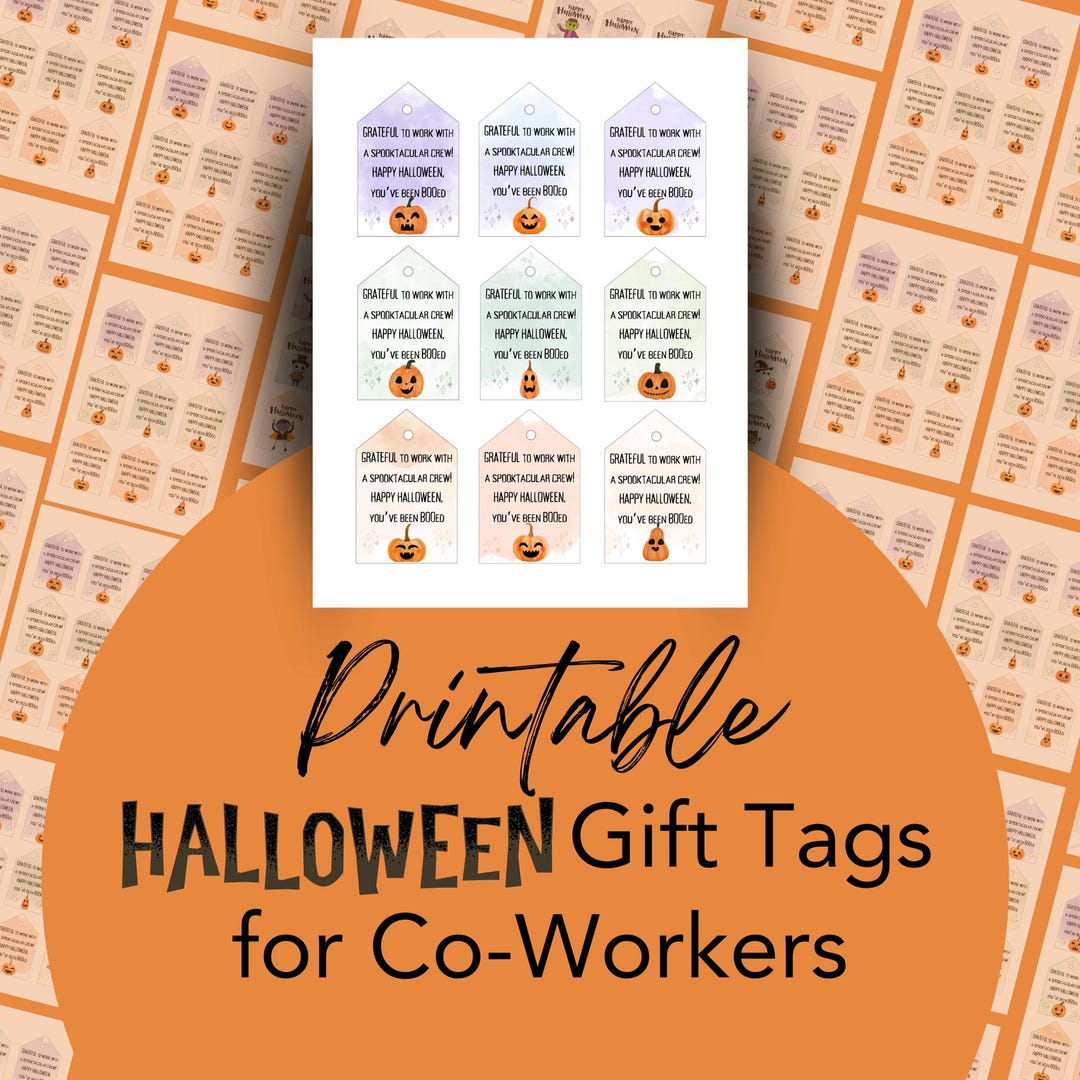 Halloween Gift Tags, Halloween Tags Printable Halloween Treat Tag ...