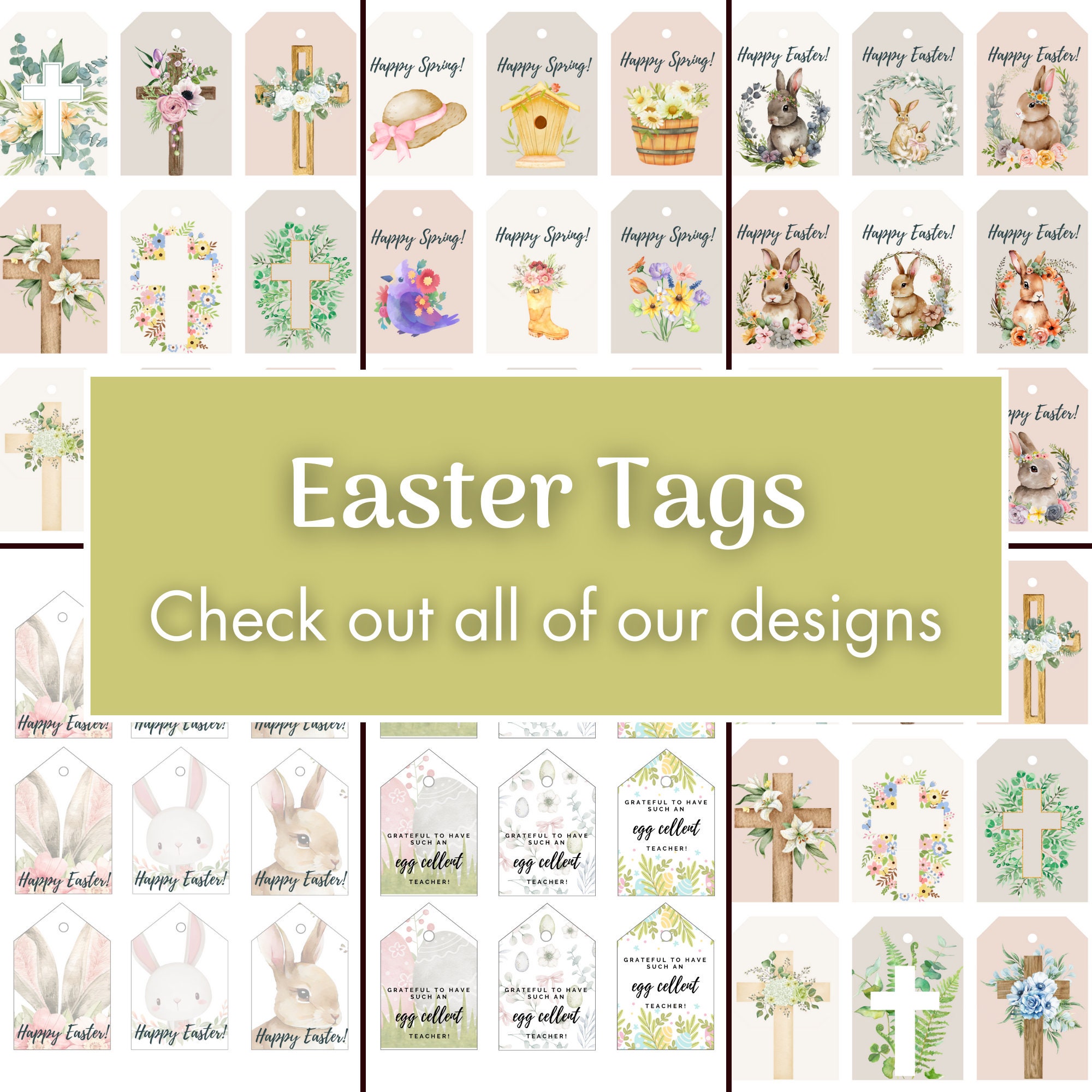 Teacher Easter Egg Printable Gift Tag Set of 3 Different Designs ...