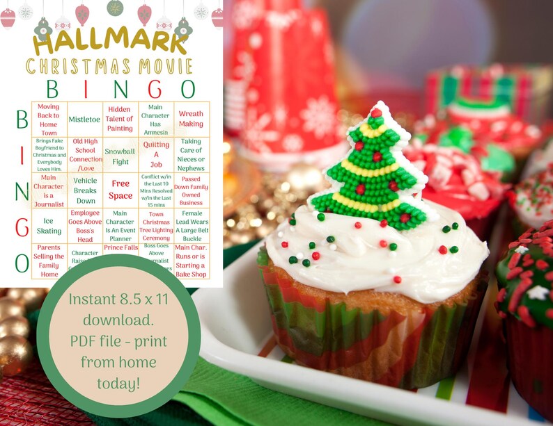 Hallmark Christmas Movie Bingo Printable Instant Download Game Night ...