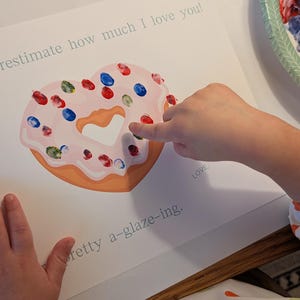Donut Fingerprint Sprinkles Printable Keepsake Valentine Homemade ...