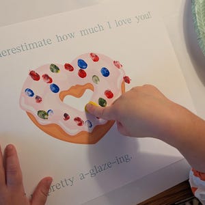 Donut Fingerprint Sprinkles Printable Keepsake Valentine Homemade ...