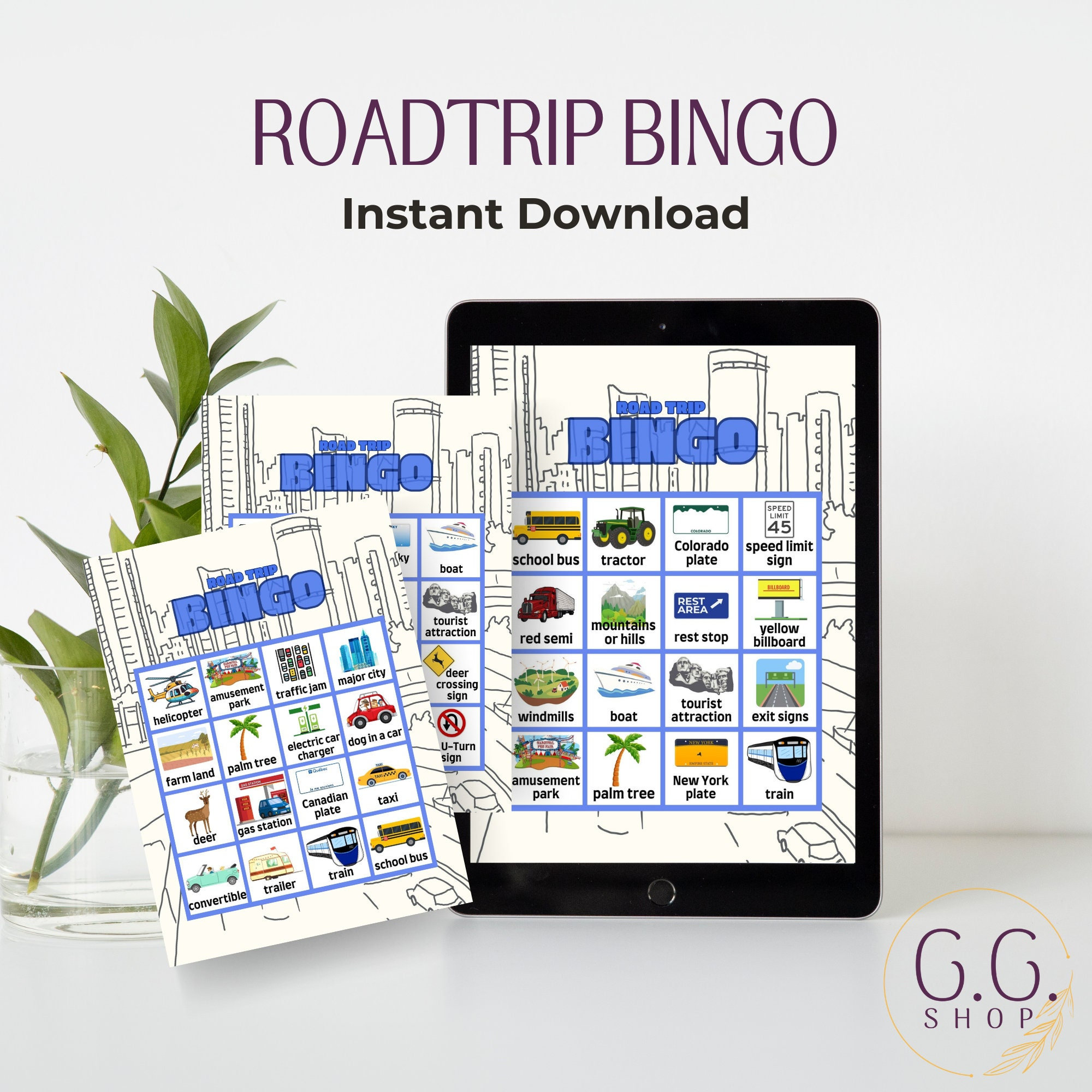 Road Trip Bingo Game Digital Download Printable Car Game Montessori ...