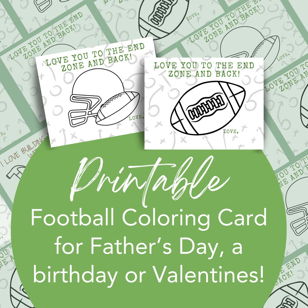 Football Coloring Card Printable Teacher Resources Crafts for Pre-k ...