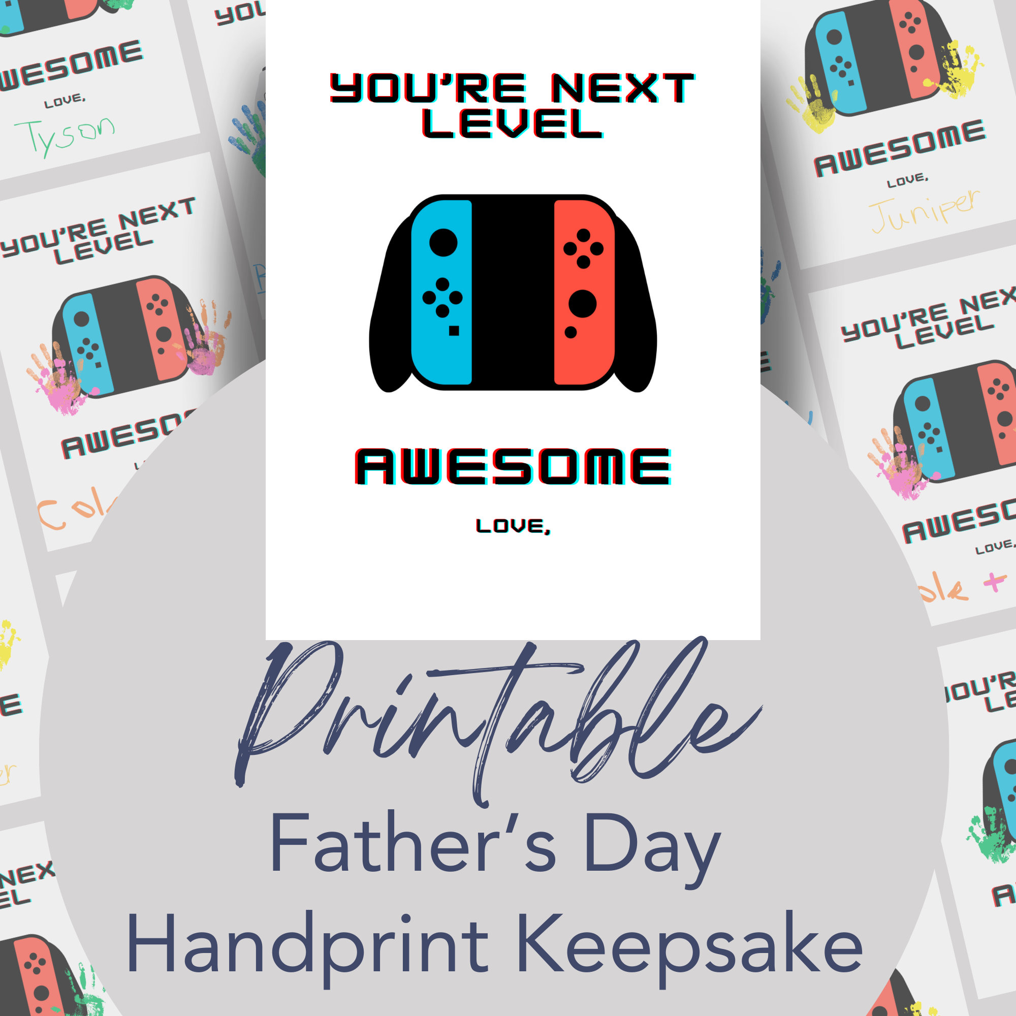Hand Print Father's Day Card Handprint Printable Teacher Resource ...