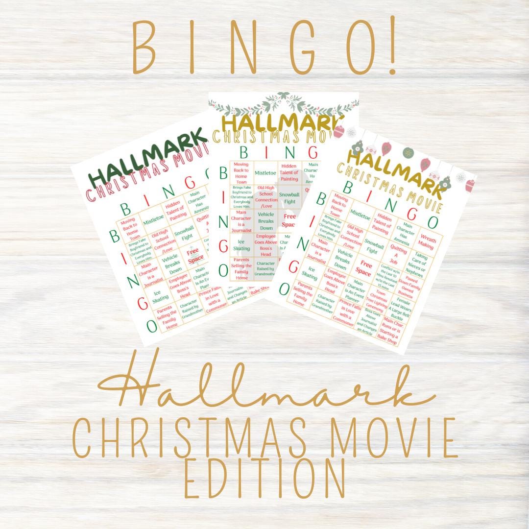 Hallmark Christmas Movie Bingo Printable Instant Download Game Night ...