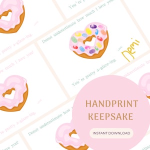 Donut Fingerprint Sprinkles Printable Keepsake Valentine Homemade ...
