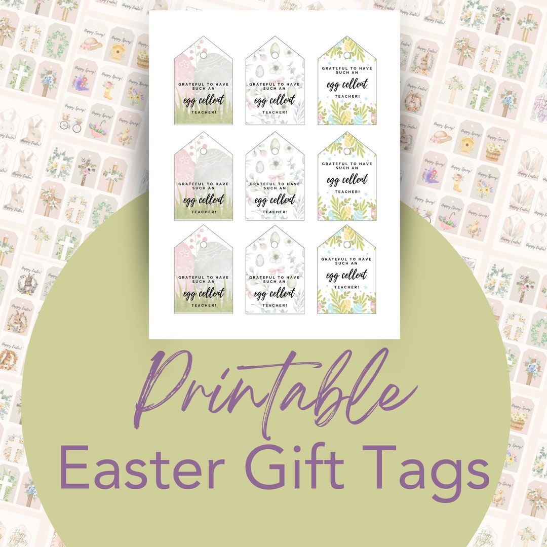 Teacher Easter Egg Printable Gift Tag Set of 3 Different Designs ...