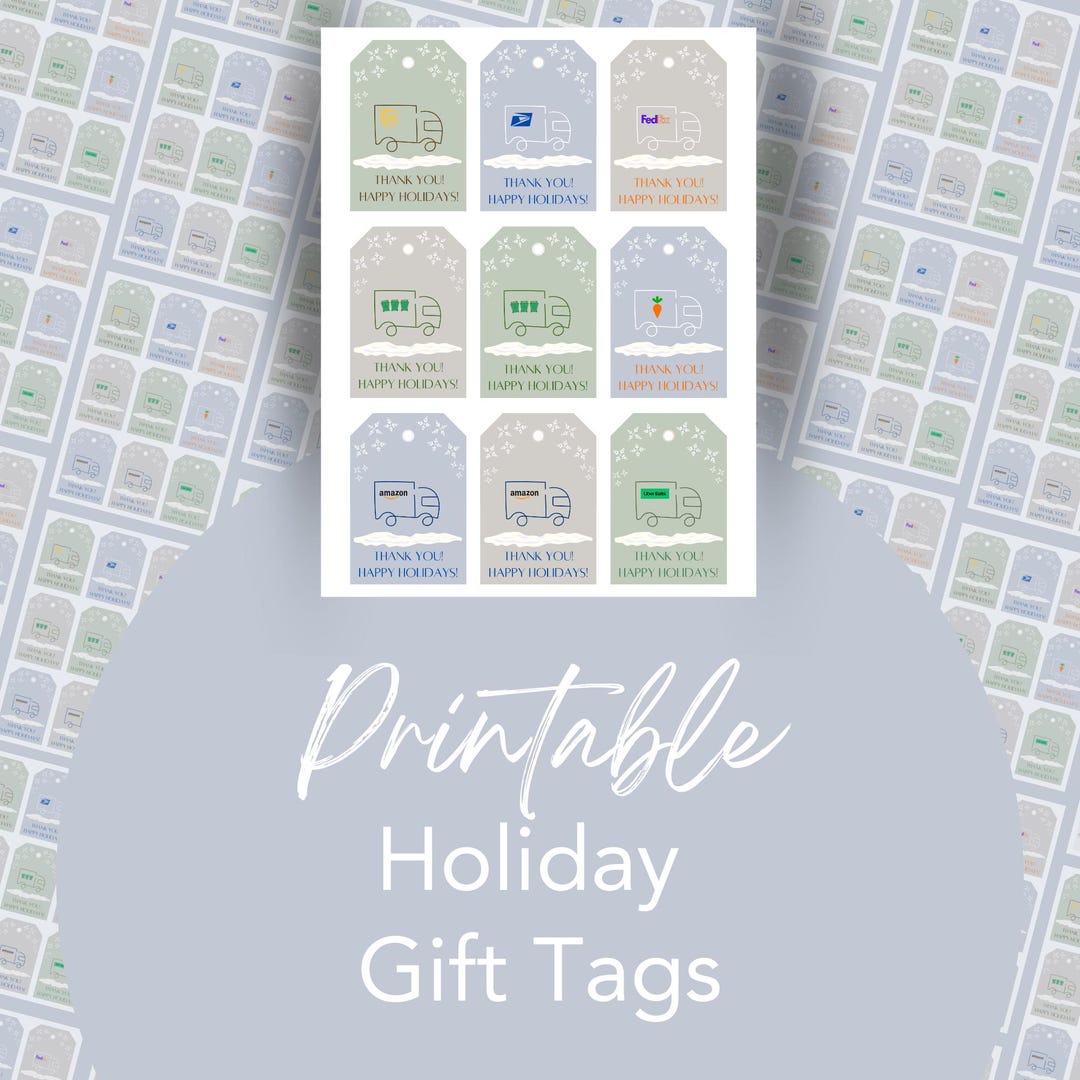 Holiday Gift Tags for Delivery Drivers, Mail Carrier, and Sanitation ...