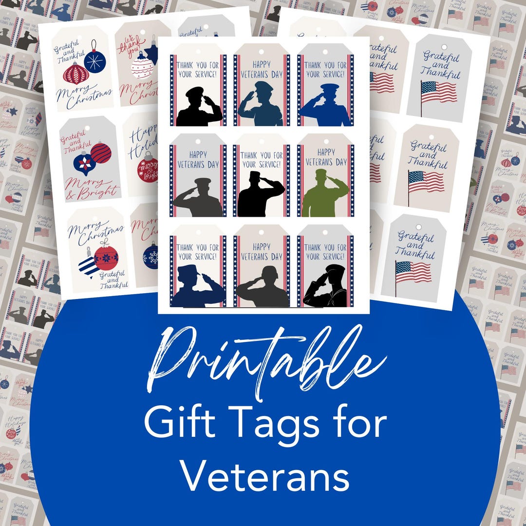 Veteran Appreciation Thank You Gift Tags Bundle Printable Veteran's Day ...