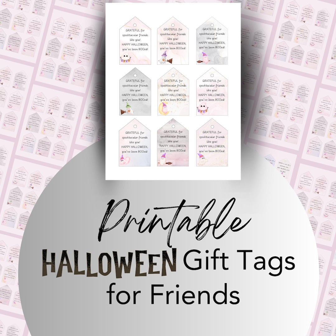 Halloween Gift Tags for Friends Printable Halloween Tags Digital ...