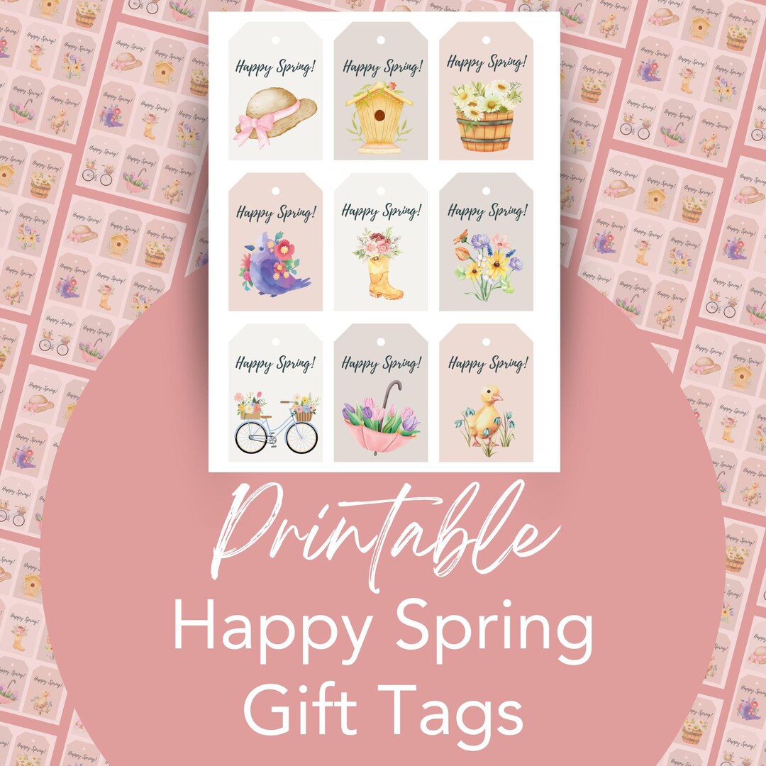 Spring Gift Tags, Watercolor Designs (printable) for Easter, Mothers ...