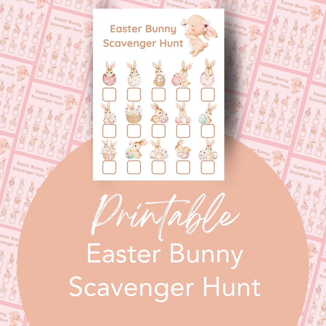 Easter Bunny Scavenger Hunt, Printable Easter Activity (digital ...