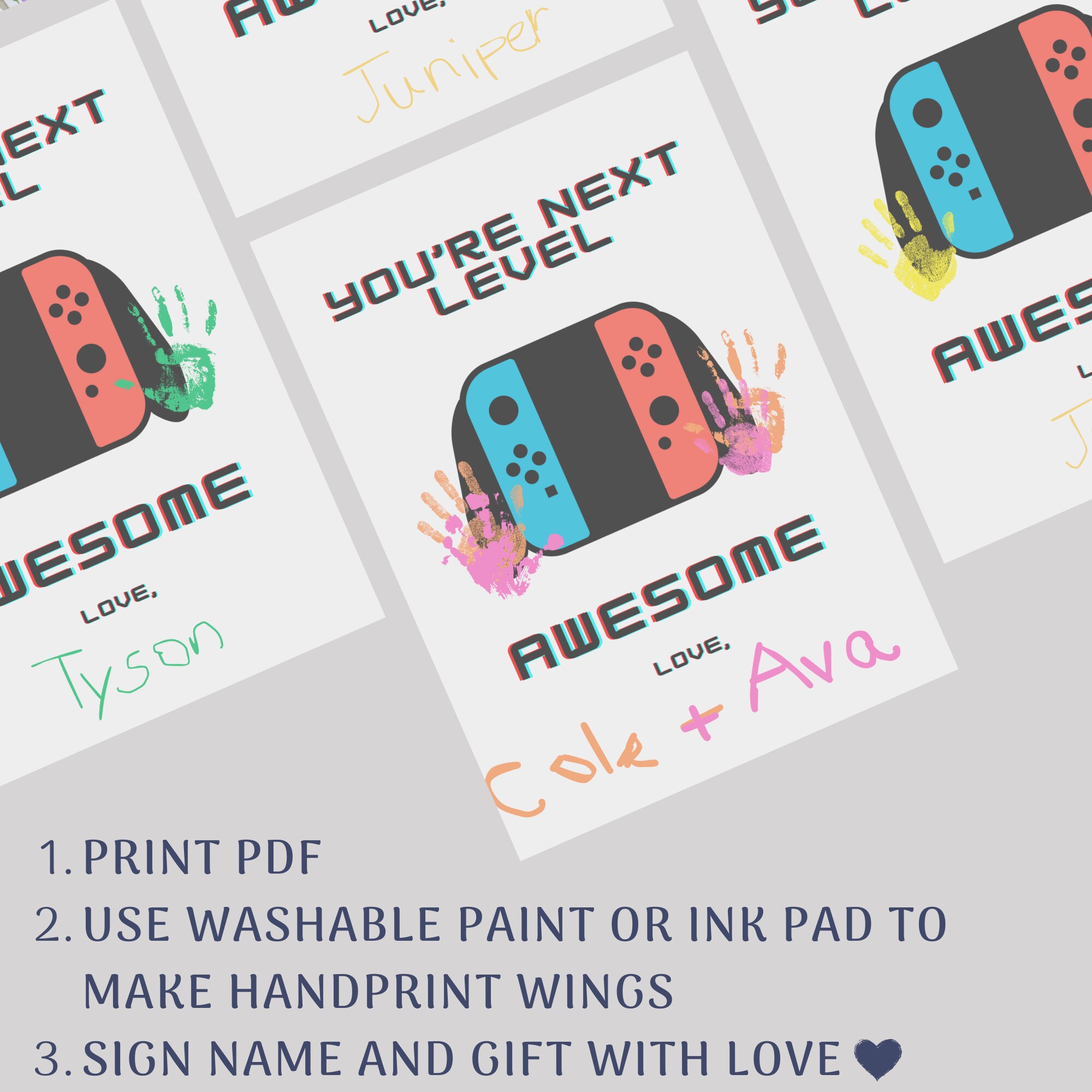 Hand Print Father's Day Card Handprint Printable Teacher Resource ...