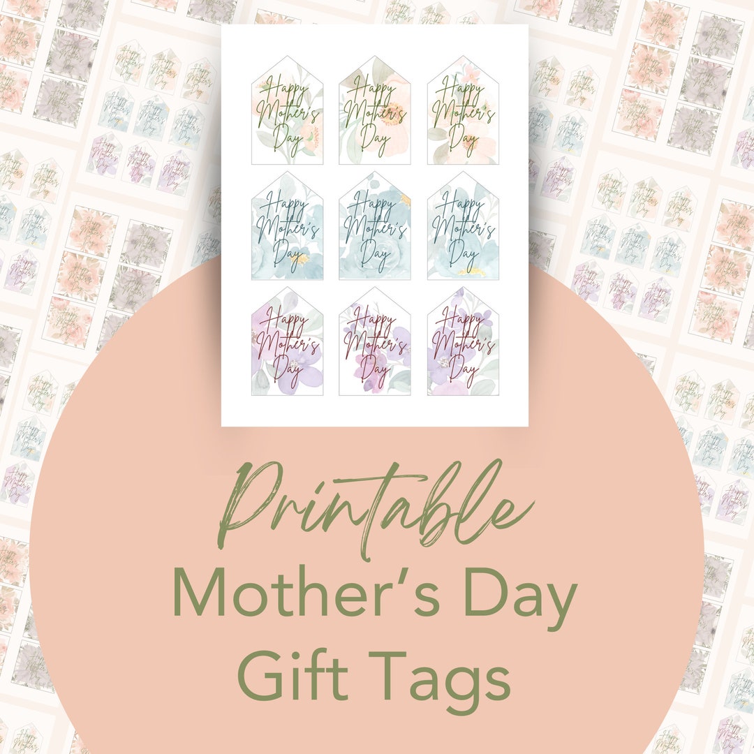 Floral Mother's Day Gift Tags, Printable Flower Tag (digital Download ...