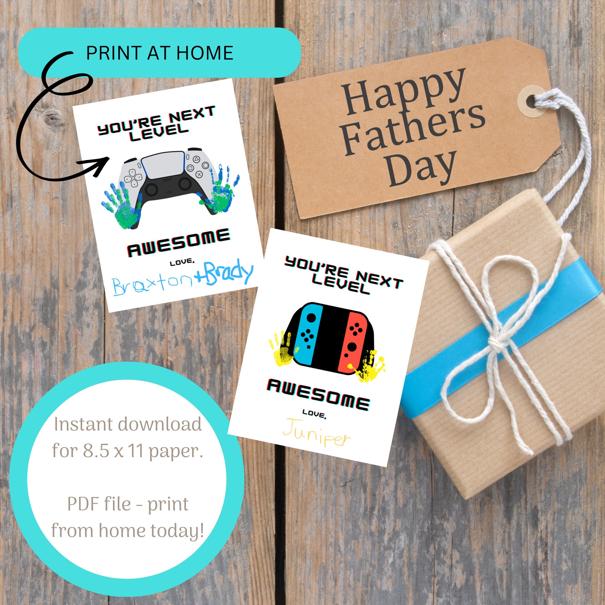 Hand Print Father's Day Card Handprint Printable Teacher Resource ...